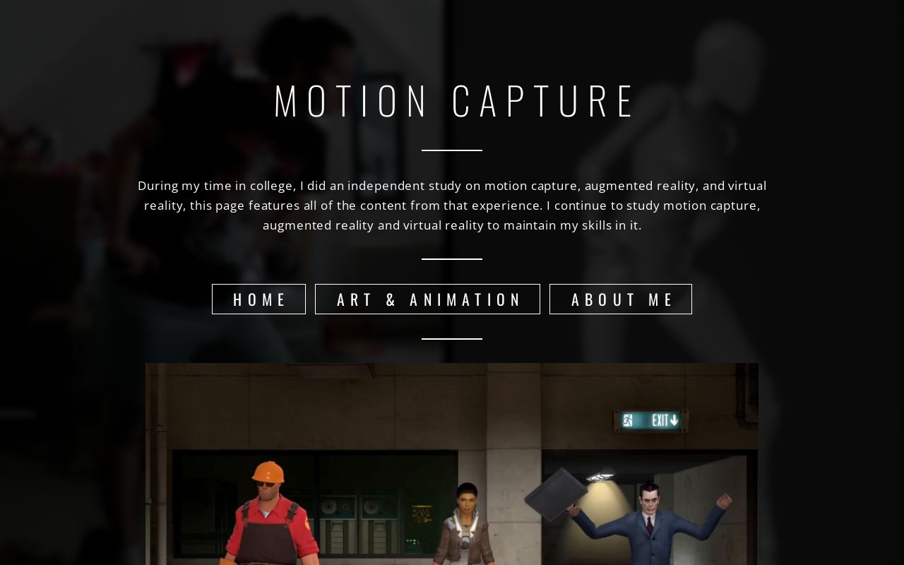 Xavier Marquez Portfolio Home Motion Capture Page